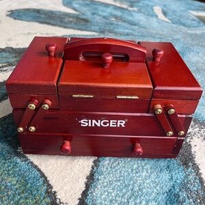 Singer | Storage & Organization | Vintage Singer Wood Sewing Kit ...